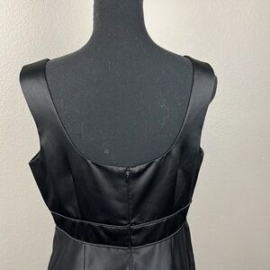 Chetta B | Dresses | Chetta B Dress Black Satin Floral Applique Square ...